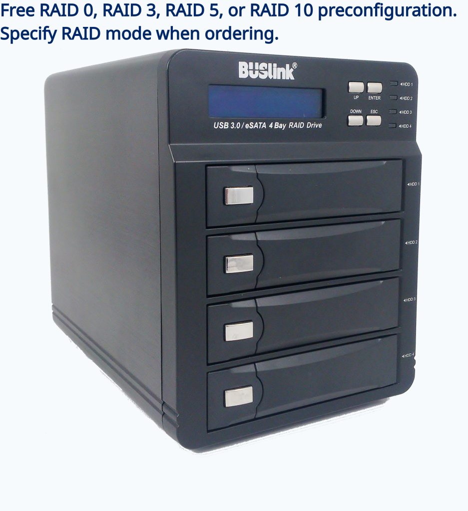 96TB 4-Bay RAID HDD USB 3.2 Gen 1 (3.0)/eSATA External Desktop Drive ...