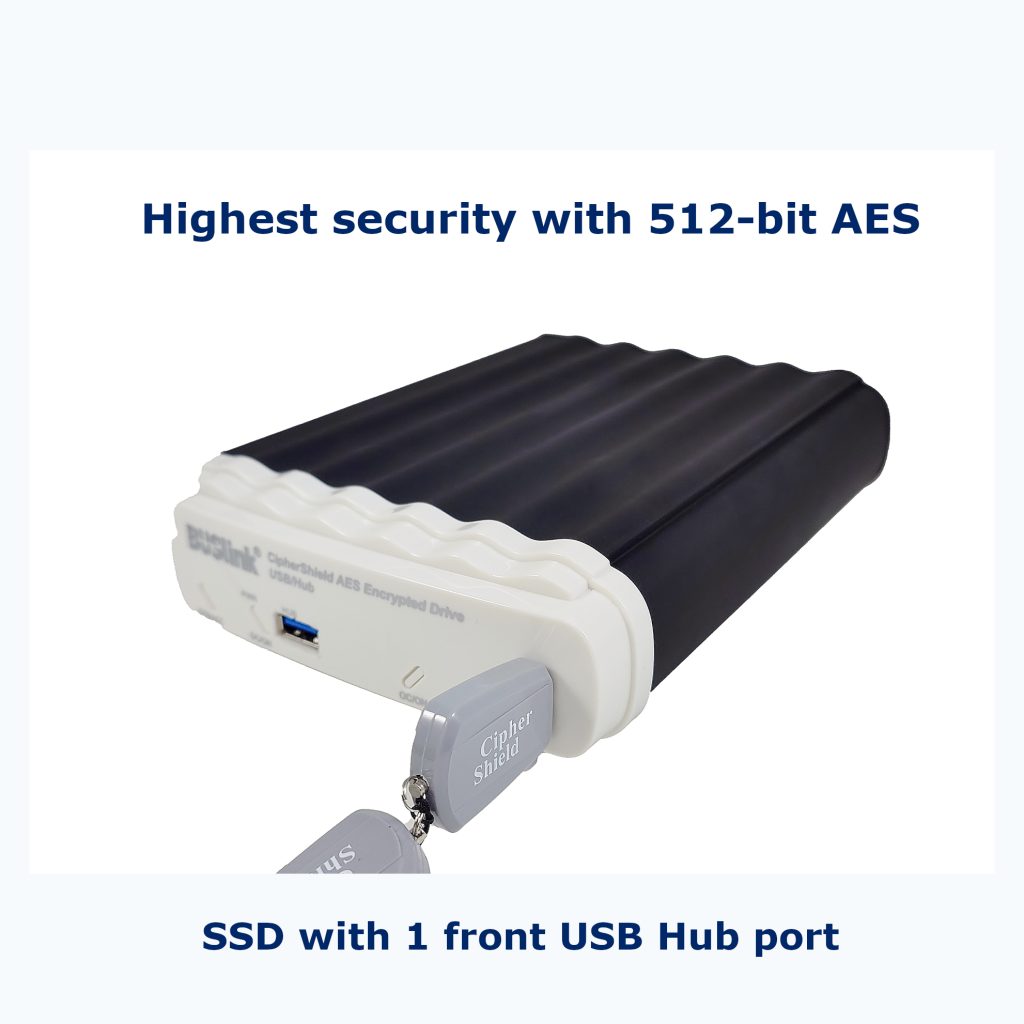 SSD USB 3.2 Gen 1 (3.0)/eSATA with Hub CipherShield 512-bit AES ...
